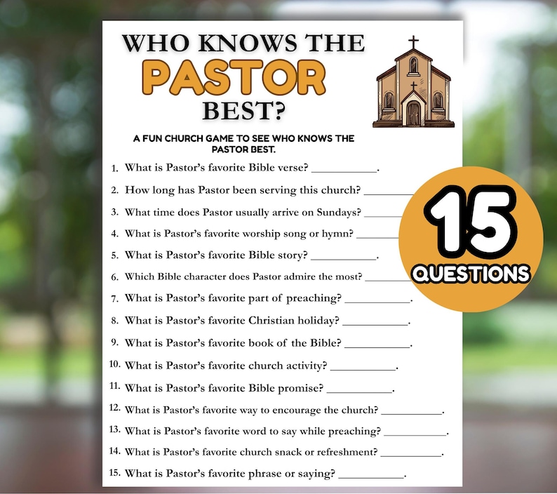 Who Knows the Pastor Best Game, Fun Church Trivia for Adults and Kids ...