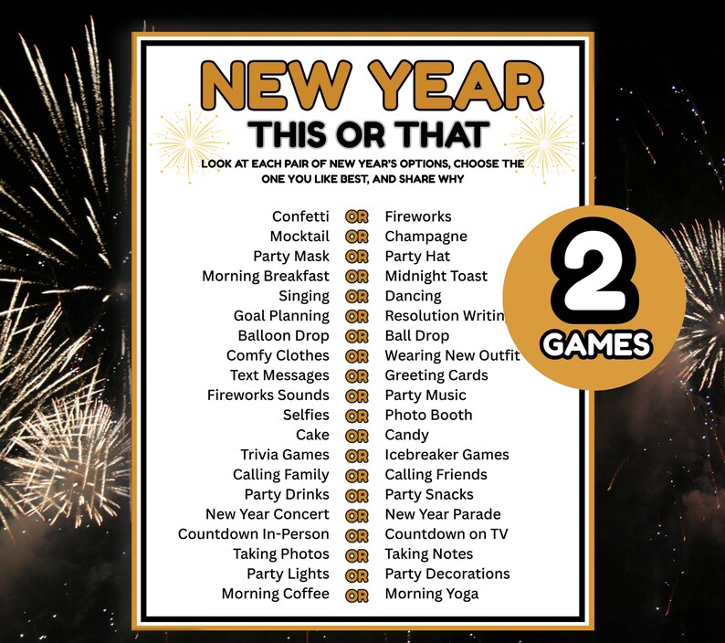 New Year This or That Game, Printable Would You Rather, New Years Eve ...