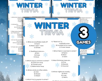 Winter Trivia Game Printable Party Games Office Family Holiday Xmas ...