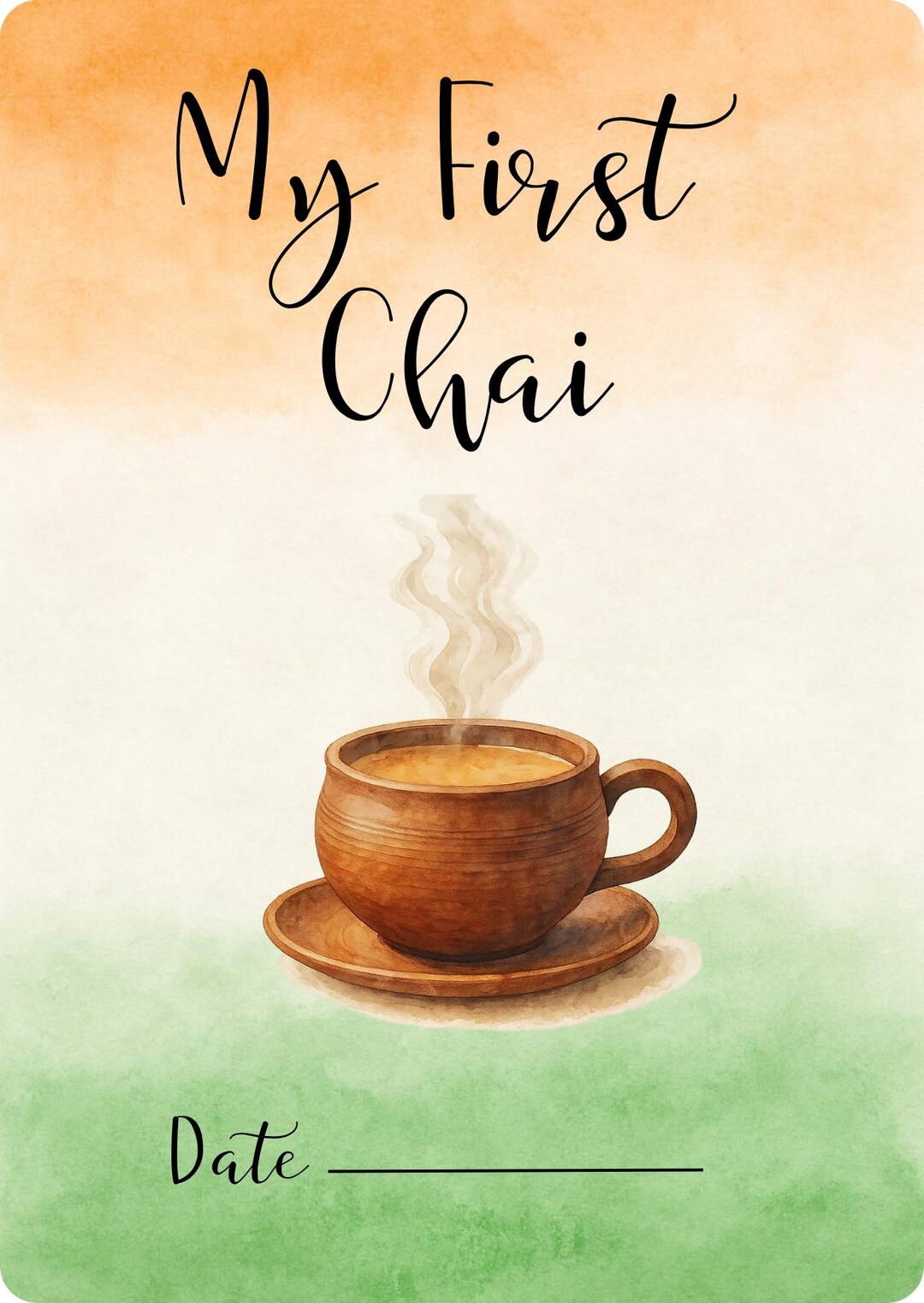 My First Chai Milestone Card – Indian Baby Photo Prop - Etsy