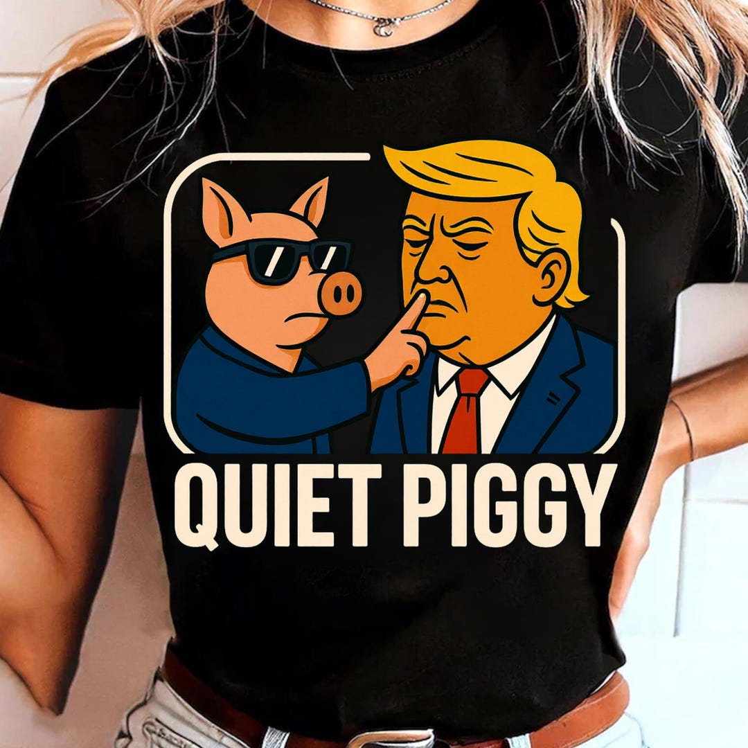 Funny Quiet Piggy Cartoon – Meme Parody Political Humor Digital Art - Etsy