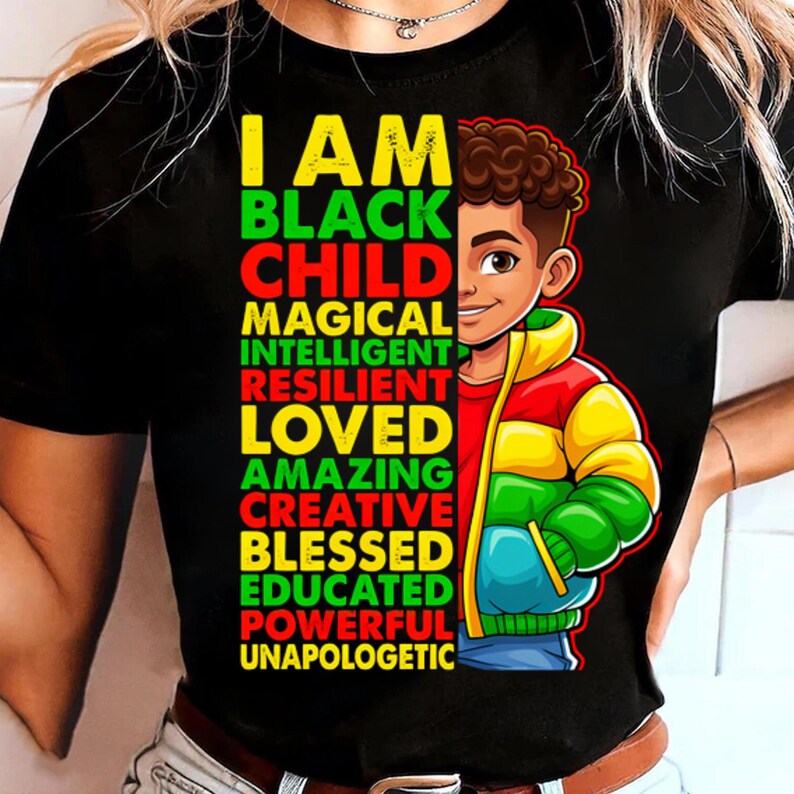 I Am Black PNG Kids | Black History Month Shirt Design | African ...