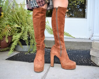 70s Platform Boots - Etsy