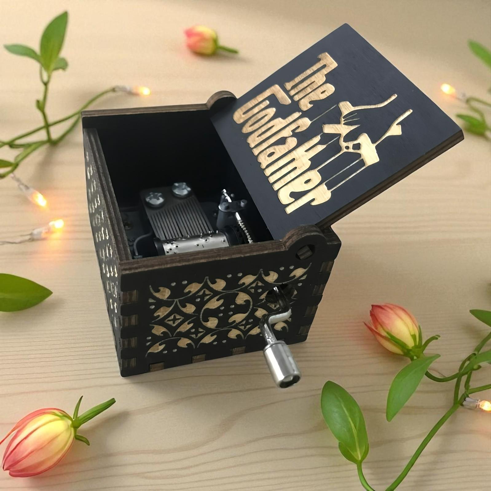 The Godfather Music Box – Hand Crank Wooden Box – Movie Theme Gift ...