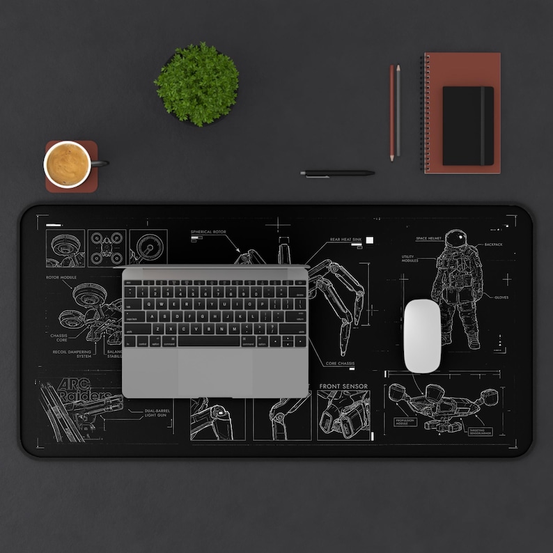Blueprint ARC Shooter Desk Mat, Sci-fi Mouse Pad, 16x32(40x80cm) - Etsy