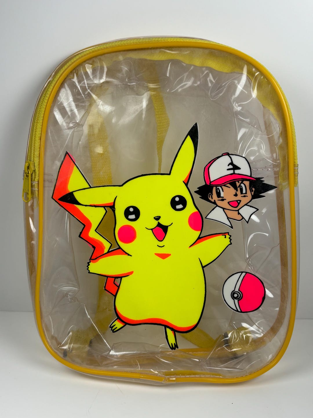 Vintage 1990s Pokémon Pikachu Backpack – Clear Vinyl Ash Ketchum Bag ...