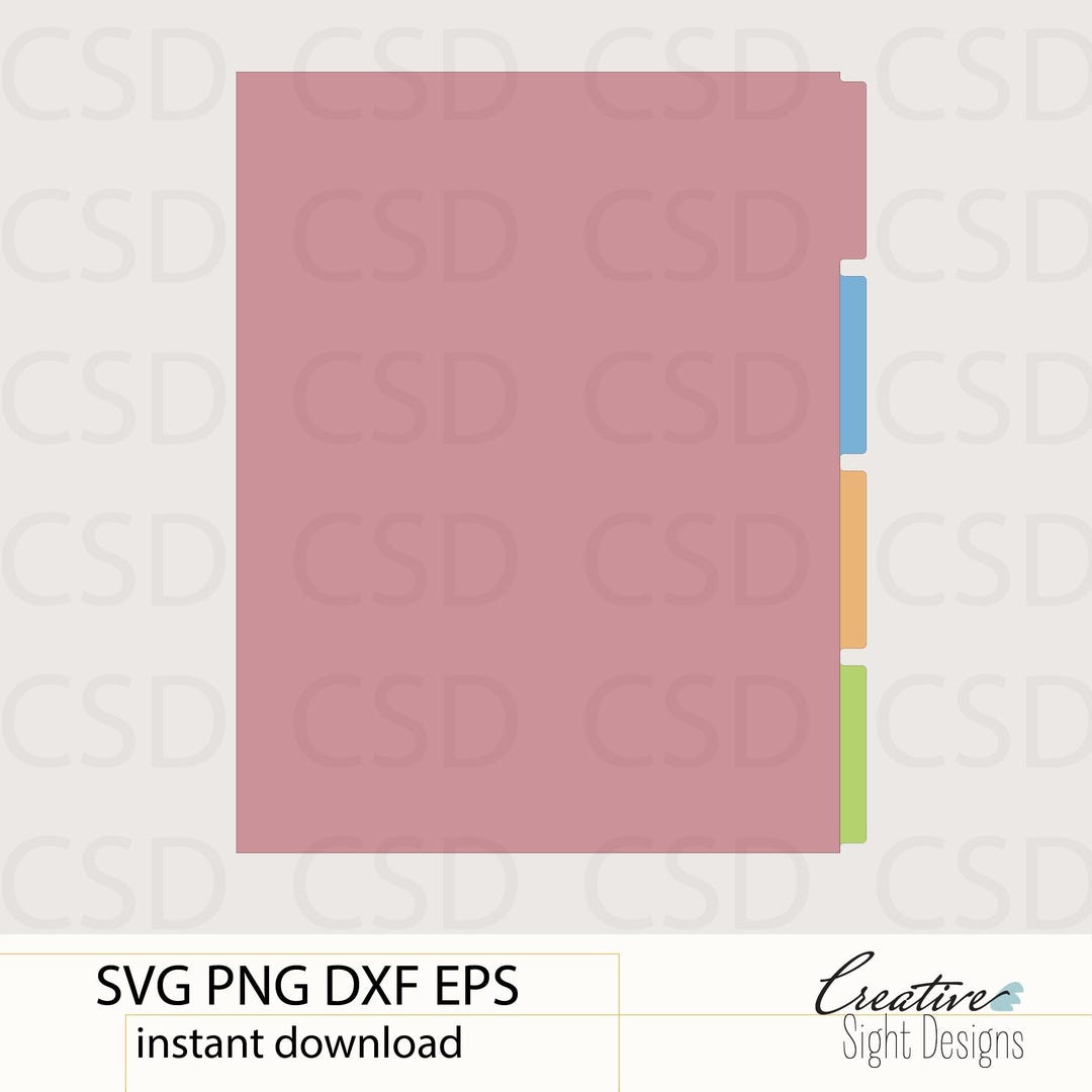 Four Tabbed Planner Dividers SVG, School Binder for Artwork Cricut ...
