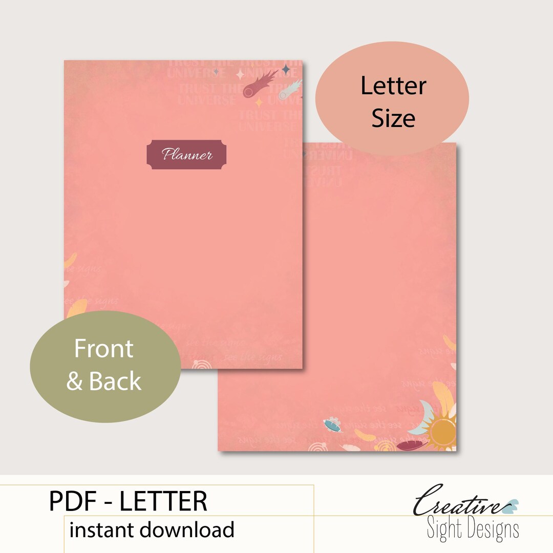 Spirit of the Cosmos [journaling] Printable Planner Cover – Front and ...