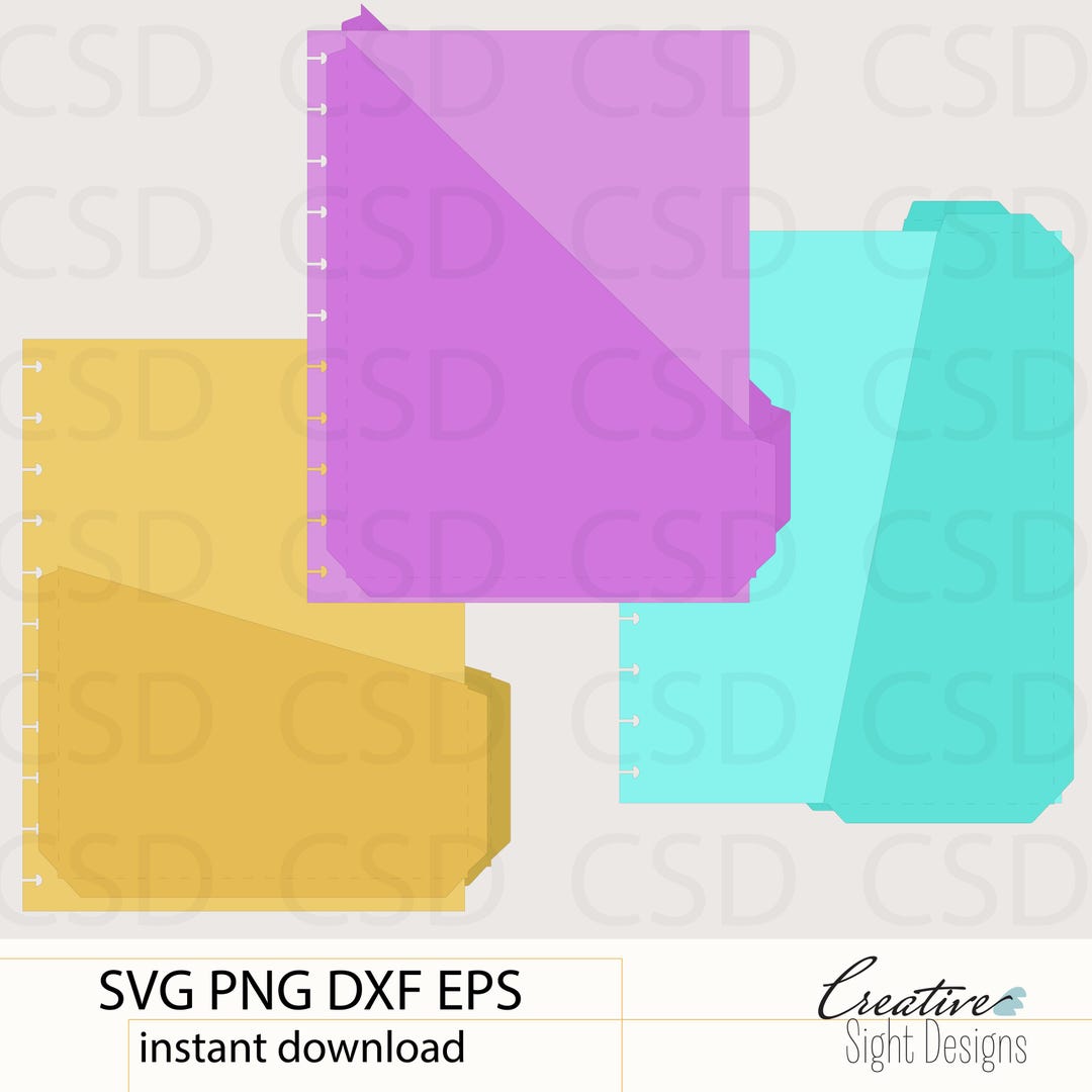 Set of Folders for Planners SVG, Discbound Planner, Letter Organizer ...