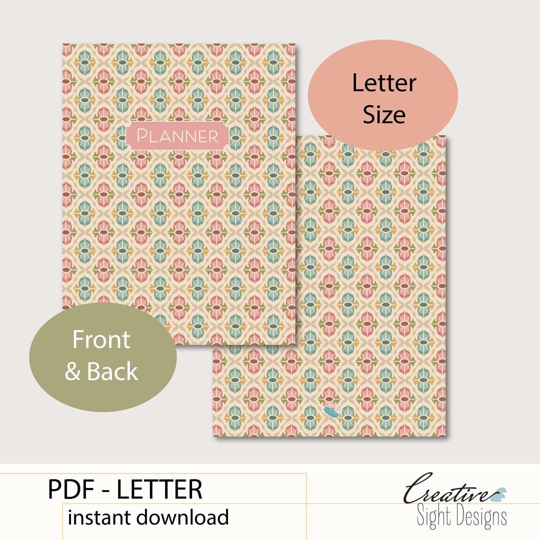 Discbound Planner Covers – Printable & Digital, Front and Back, Letter ...