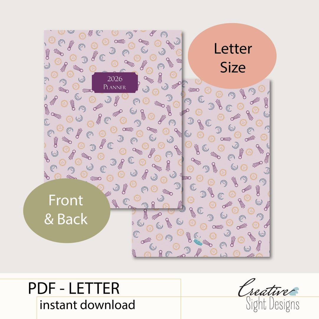 Spirit of the Cosmos [celestial] Printable 2026 Planner Cover – Front ...