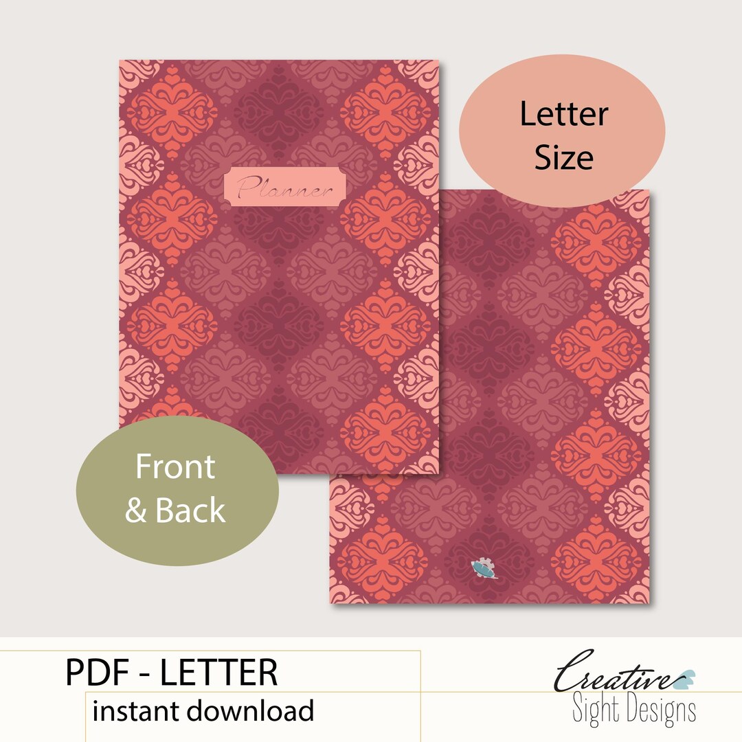 Discbound Planner Covers – Printable & Digital, Front and Back, Letter ...