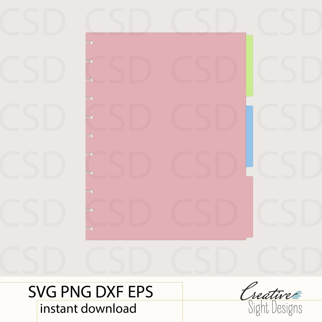 Discbound Planner Three Tab Dividers SVG, Letter Size Paper Organizer ...