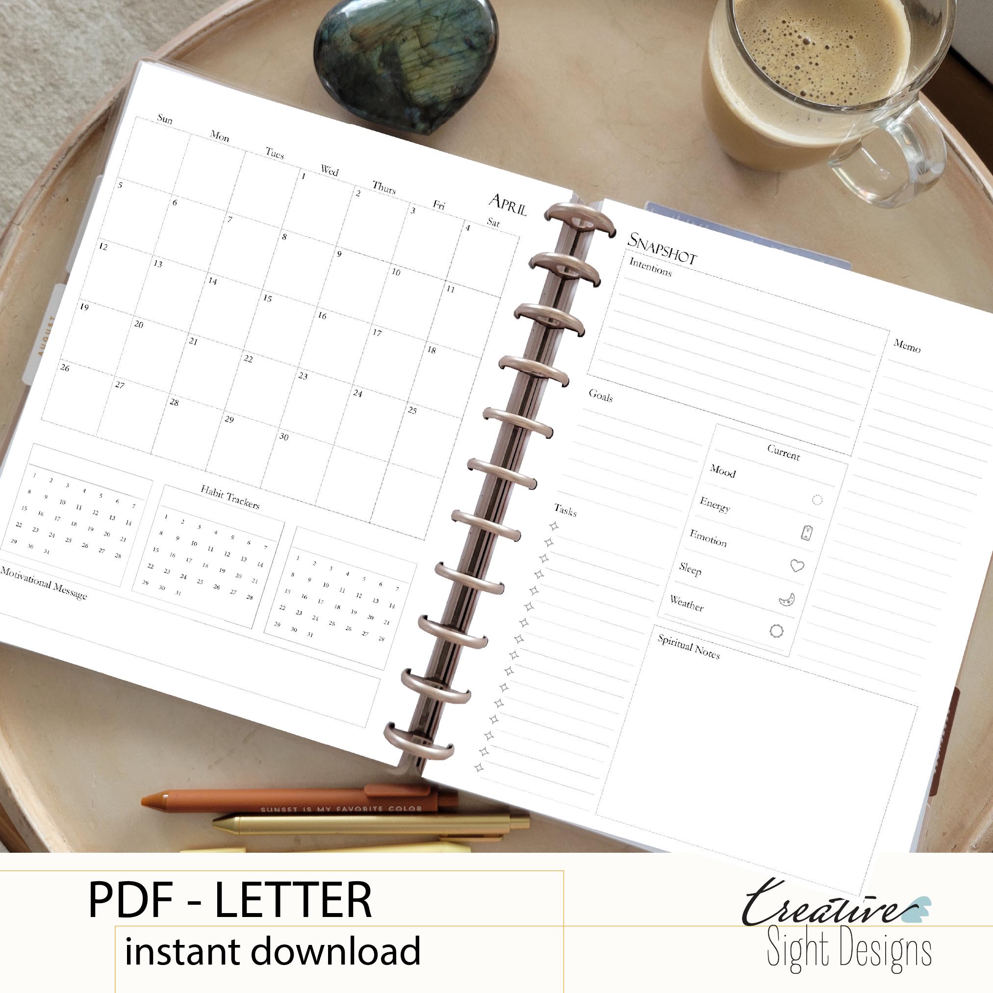 2026 Discbound Page Inserts, Planner Pages Printable, Letter Size ...