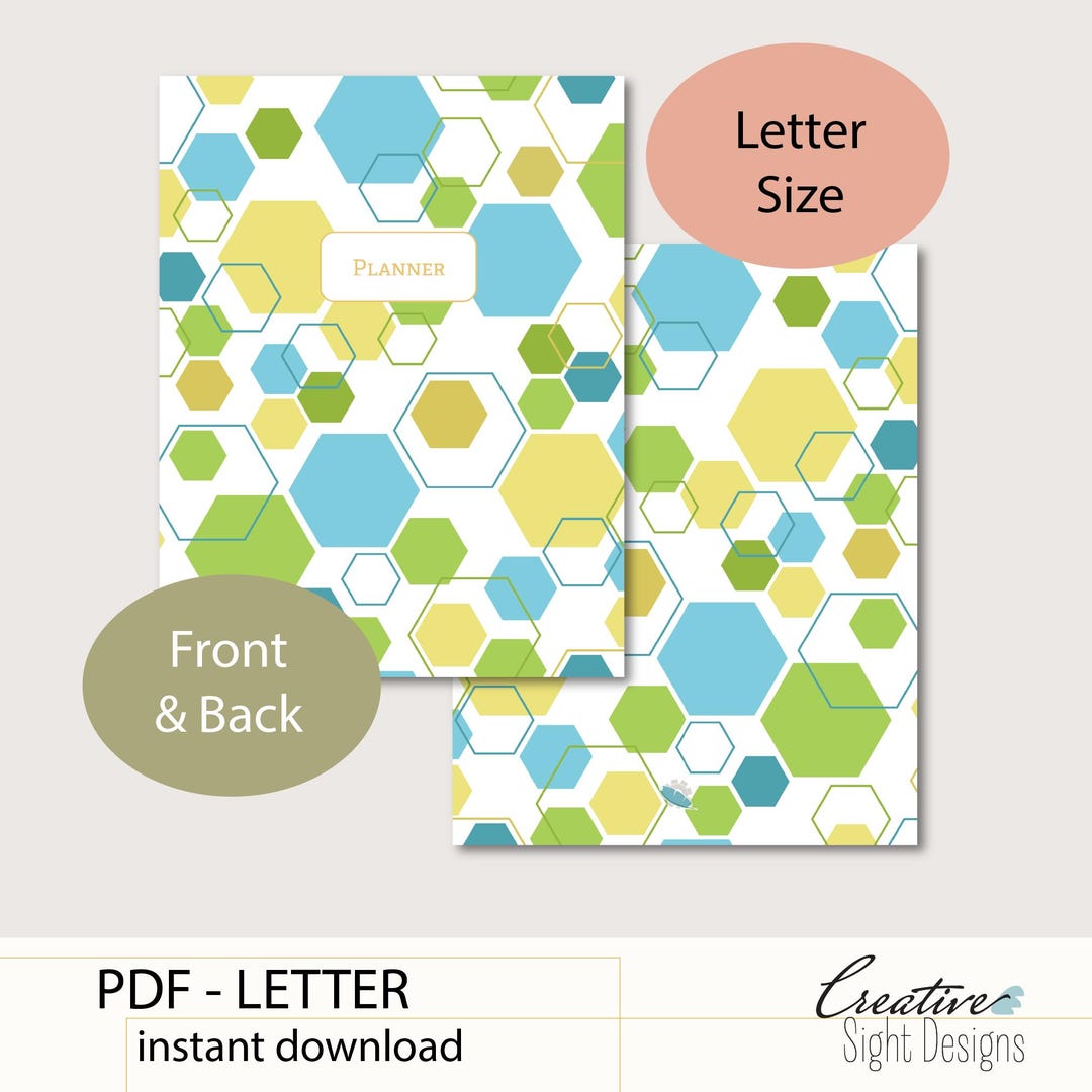 Discbound Planner Covers – Printable & Digital, Front and Back, Letter ...