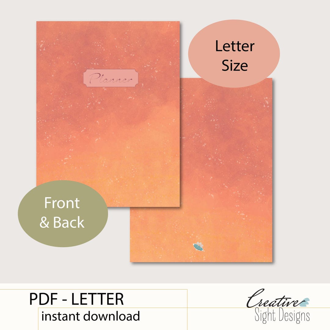 Spirit of the Cosmos [sunset] Printable Planner Cover – Front and Back ...