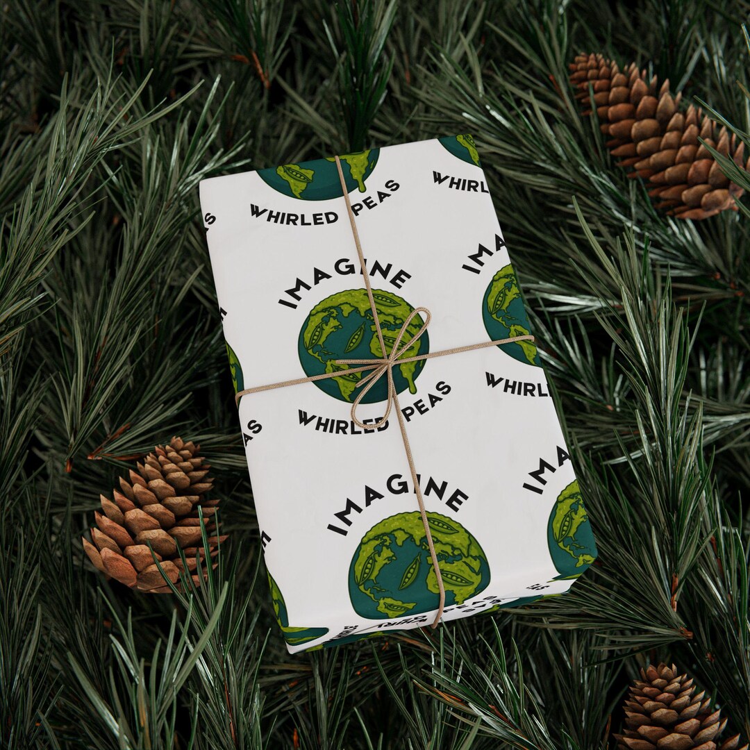 Imagine Whirled Peas Wrapping Paper | Earth Illustration Repeating ...