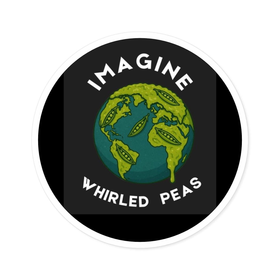 Imagine Whirled Peas Sticker, Funny World Peace Pun, Laptop Decal - Etsy