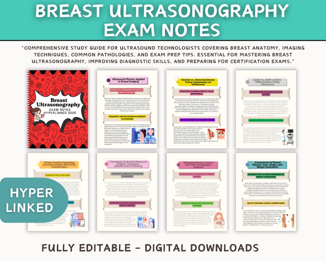 Breast Ultrasound Exam Notes | Sonography Certification Guide for ...