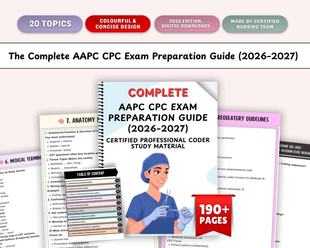 AAPC CPC Exam Ultimate Study Guide With Practice Questions - Etsy UK