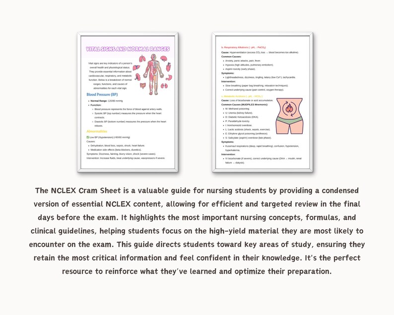 NCLEX Cram Sheet: 2026 Nursing Study Guide (digital Download), NCLEX ...
