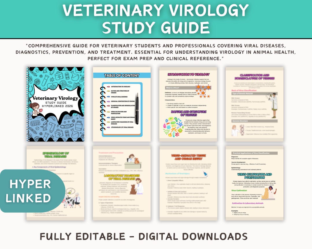 Veterinary Virology Guide: Vet Tech/med Study Notes (digital Download ...