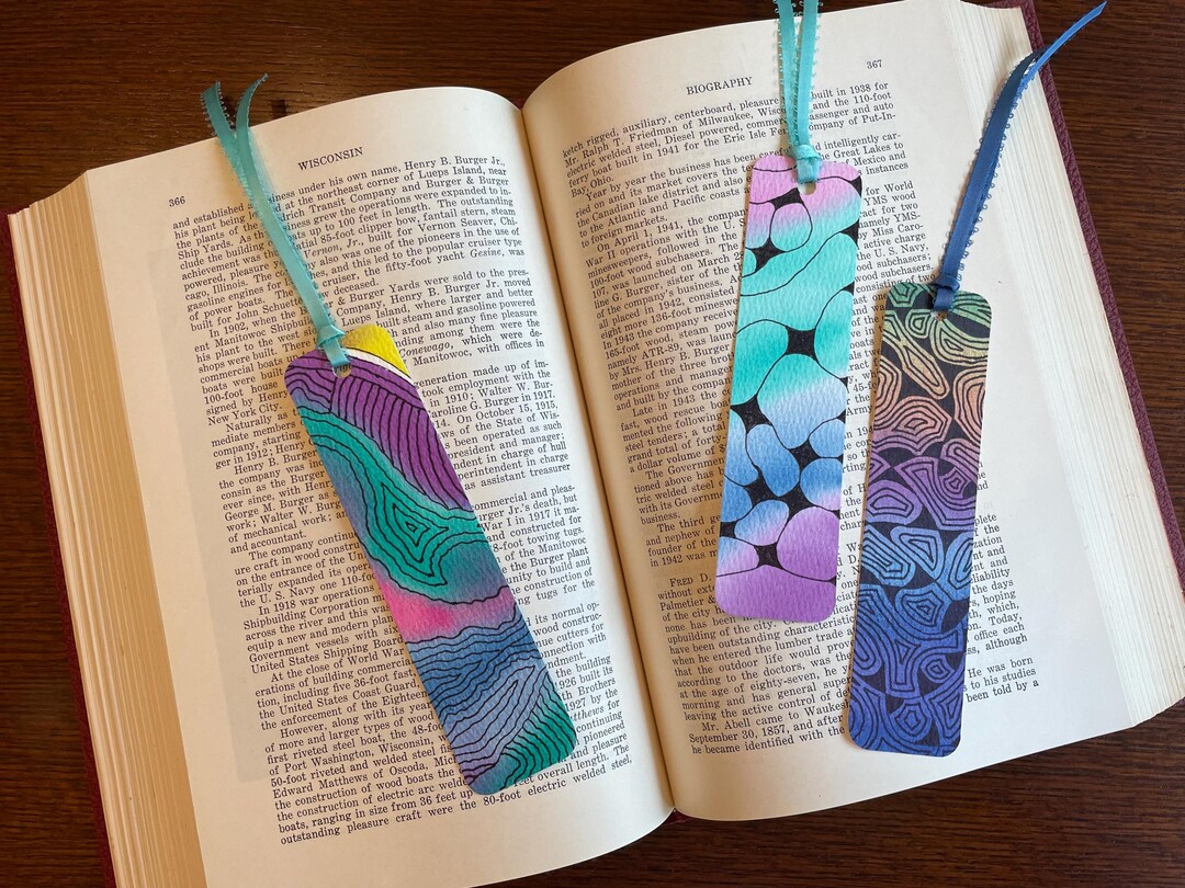 Bookmarks, Set of 3, Original Watercolor and Ink Paintings - Etsy