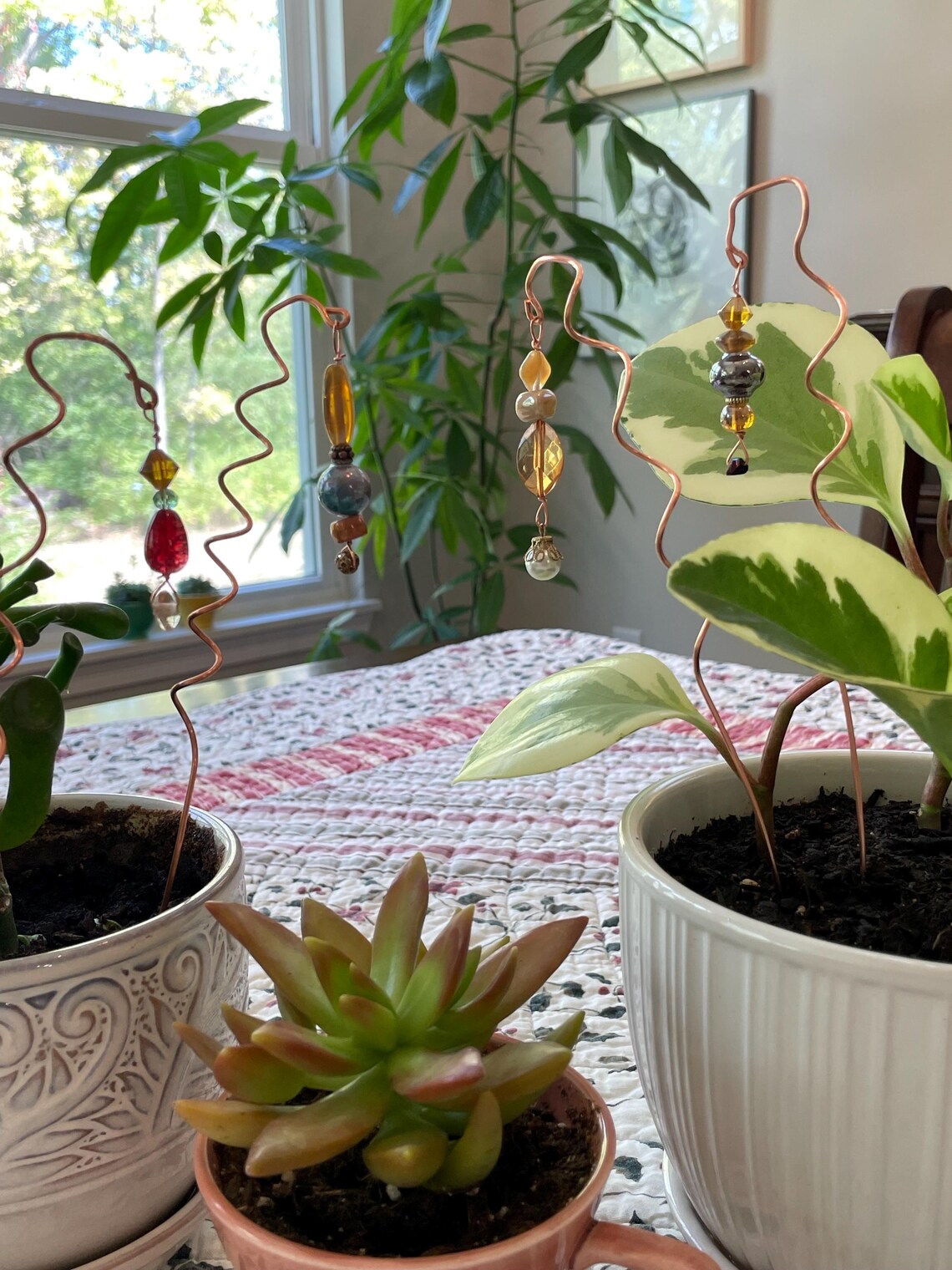 Plant Sticks, Set of Four, for Decorating Your Indoor Potted Plants - Etsy