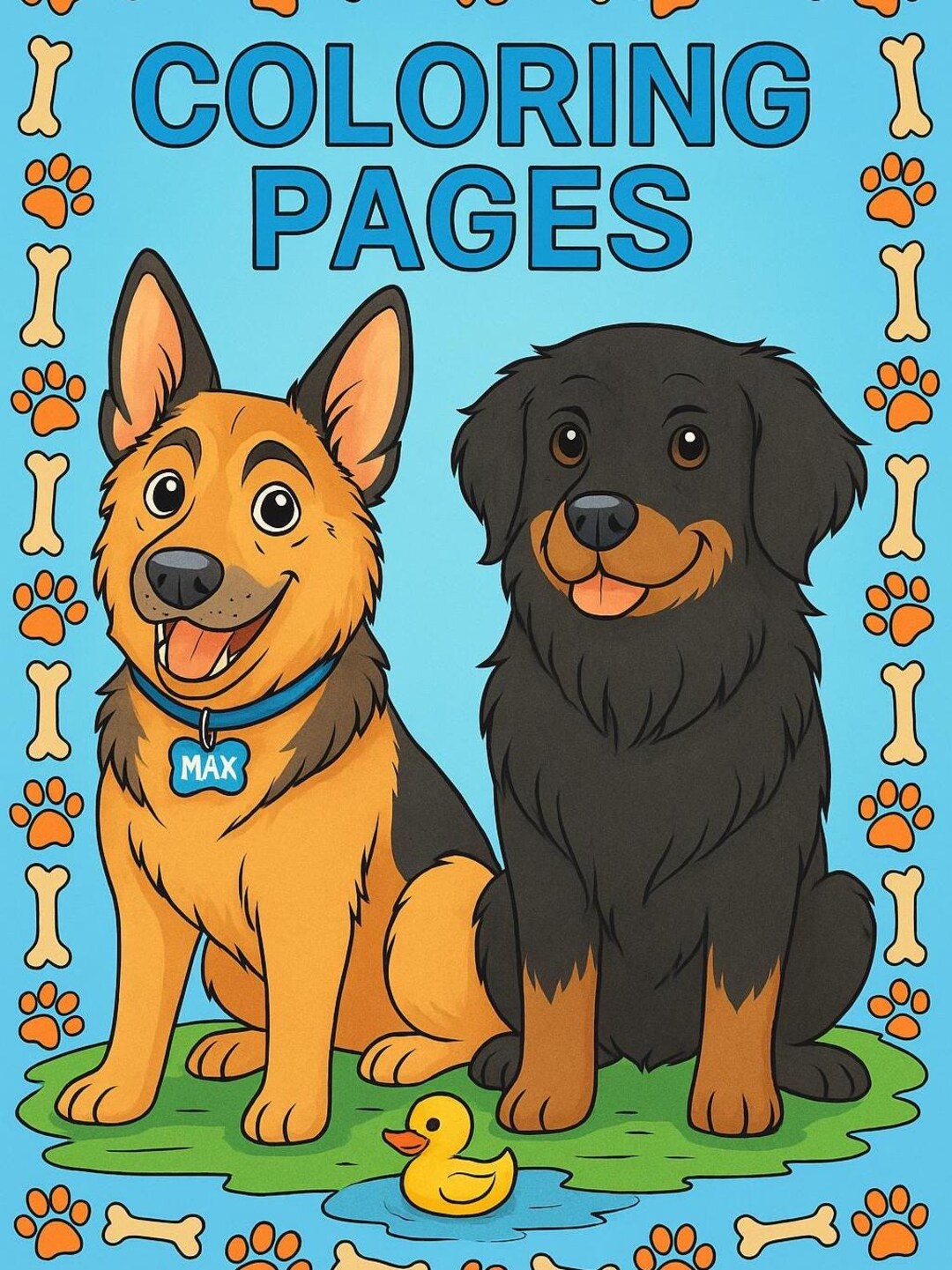10 Pages Max and Cooper's Fun Day Puppy Coloring Pages! Digital ...