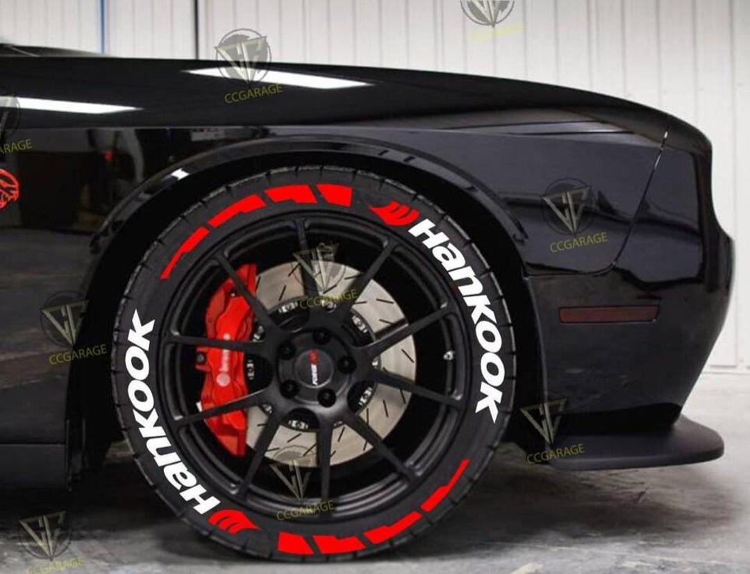 Permanent Hankook Tire Lettering Stickers 1.25" for 14" to 22" 16 Pcs ...