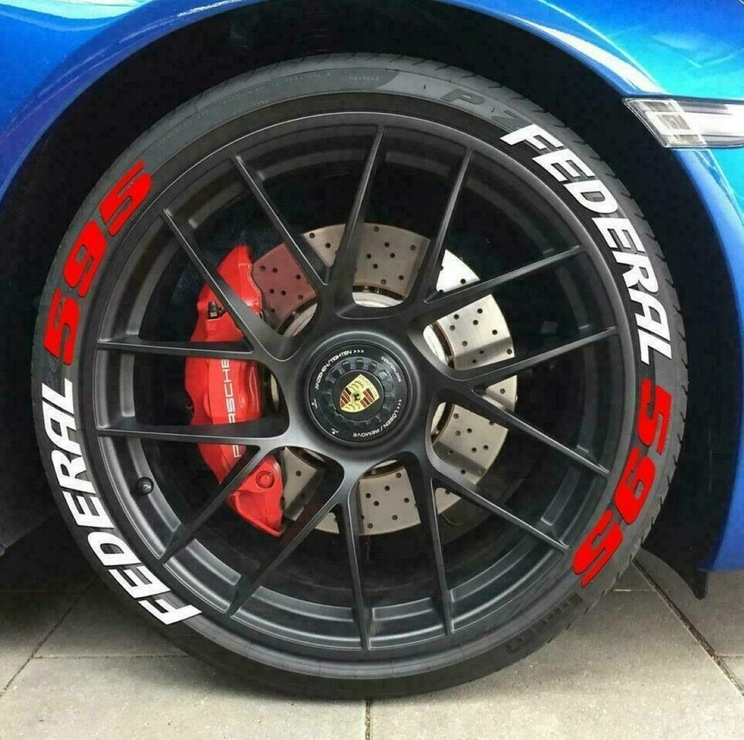 Permanent Federal 595 Tire Lettering Stickers 1.25" Letters for 14" to ...