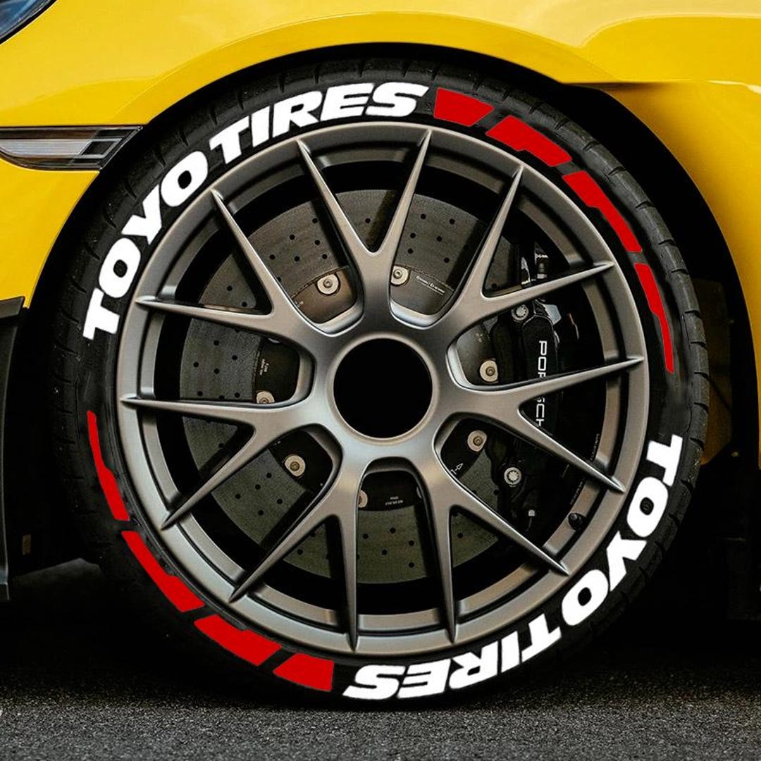 Permanent Toyo Tires Tire Lettering Stickers 1.25" for 14" to 22" 16 ...