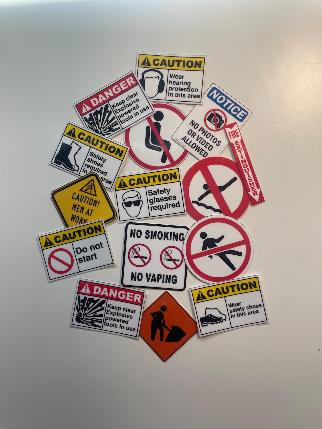 Mini Construction/safety/work Signs Waterproof Stickers - Etsy