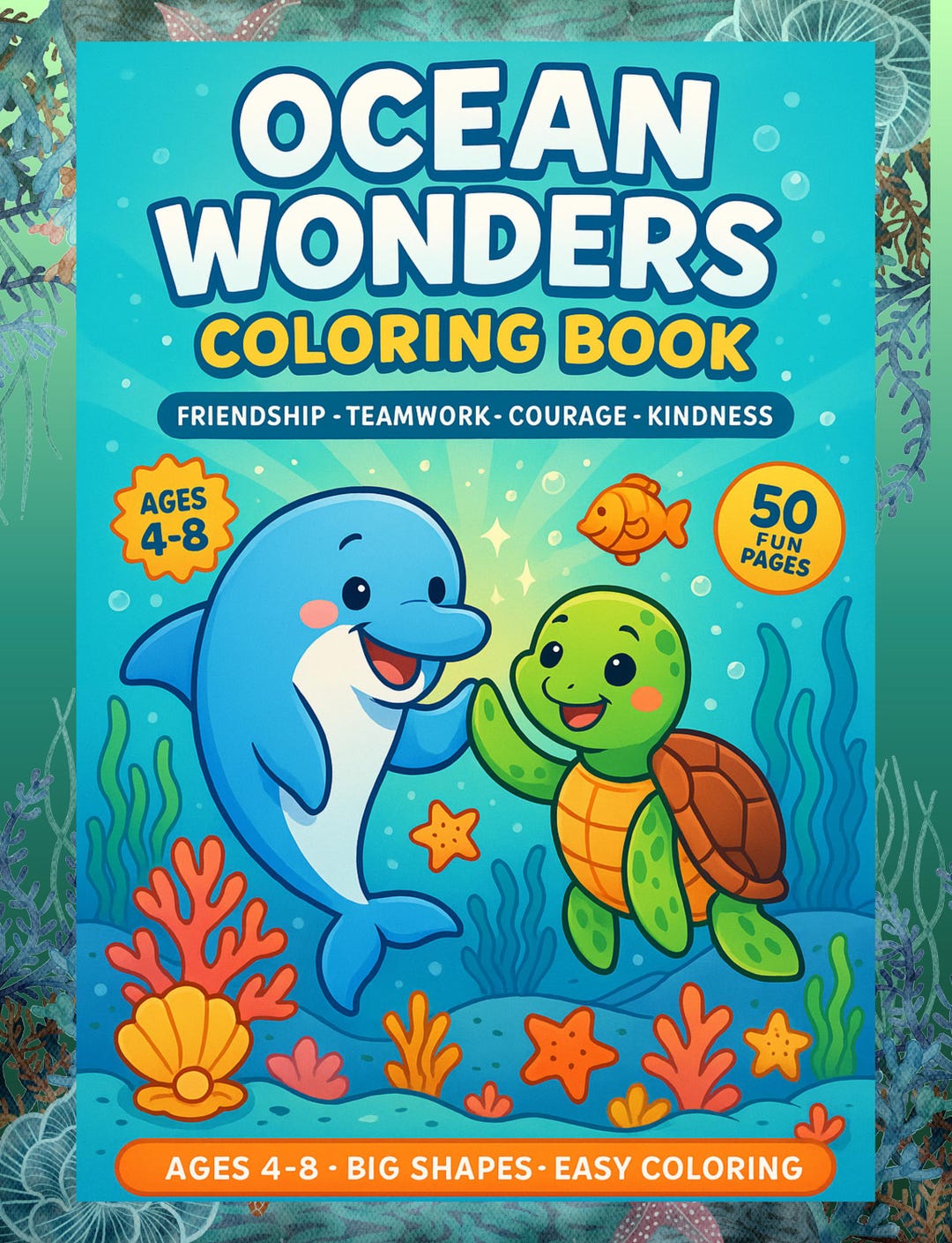 Ocean Animals Coloring Book for Kids (printable PDF) – Sea Creatures ...