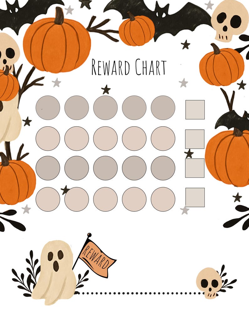 Halloween Reward Chart for Kids (digital Download) - Etsy