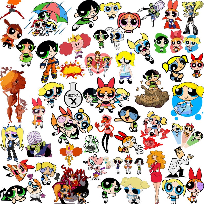 Powerpuff Girls-cartoon Film-svg-png-pdf -layered Files for Cricut - Etsy