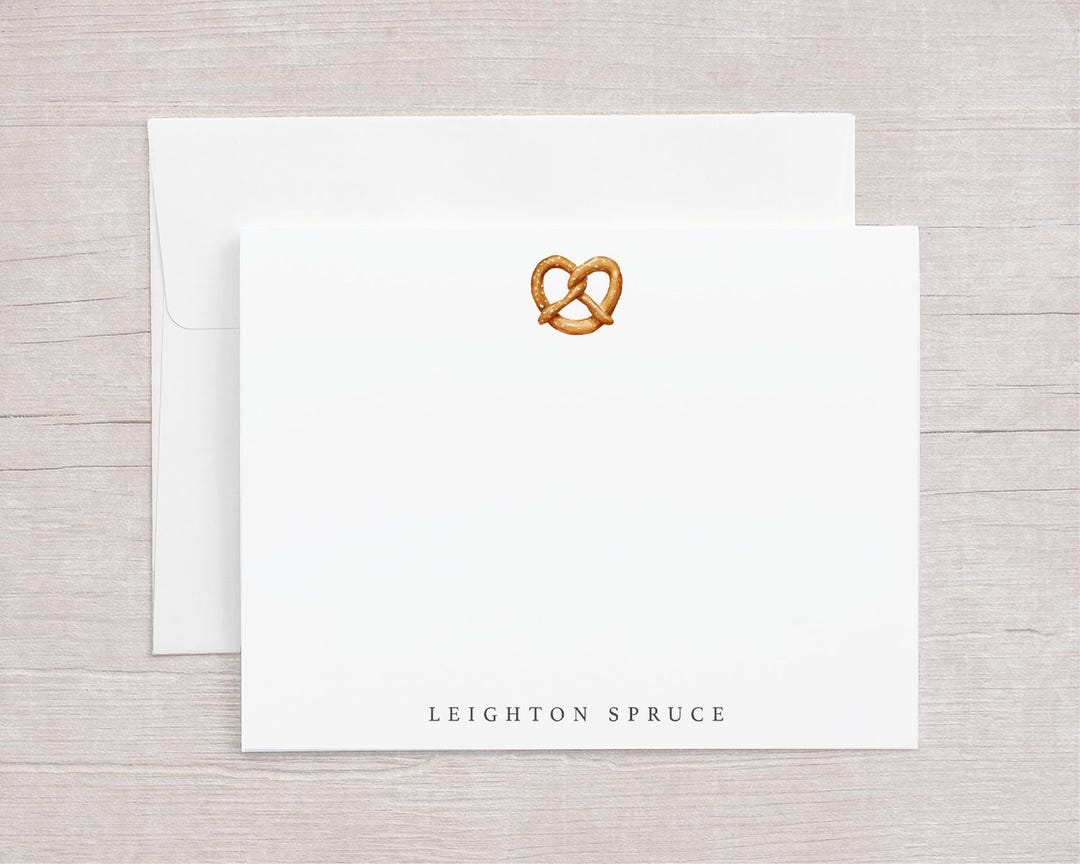 Pretzel Stationery, 12 Note Cards - Etsy