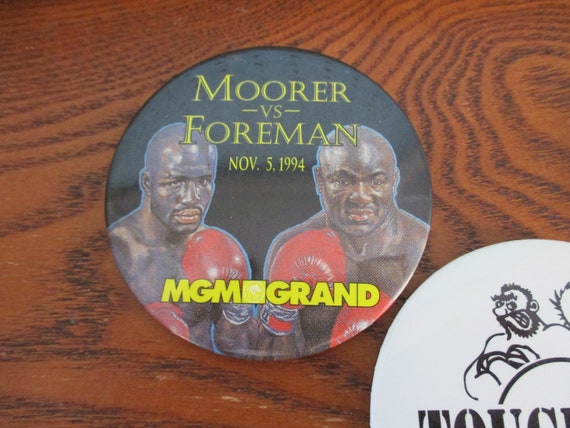 Vintage Set of Five MGM Grand Boxing Matches Pinback … - Gem