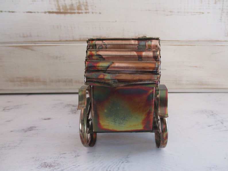 Vintage Copper Tin Metal Art Convertible Musical Car Wind up - Etsy