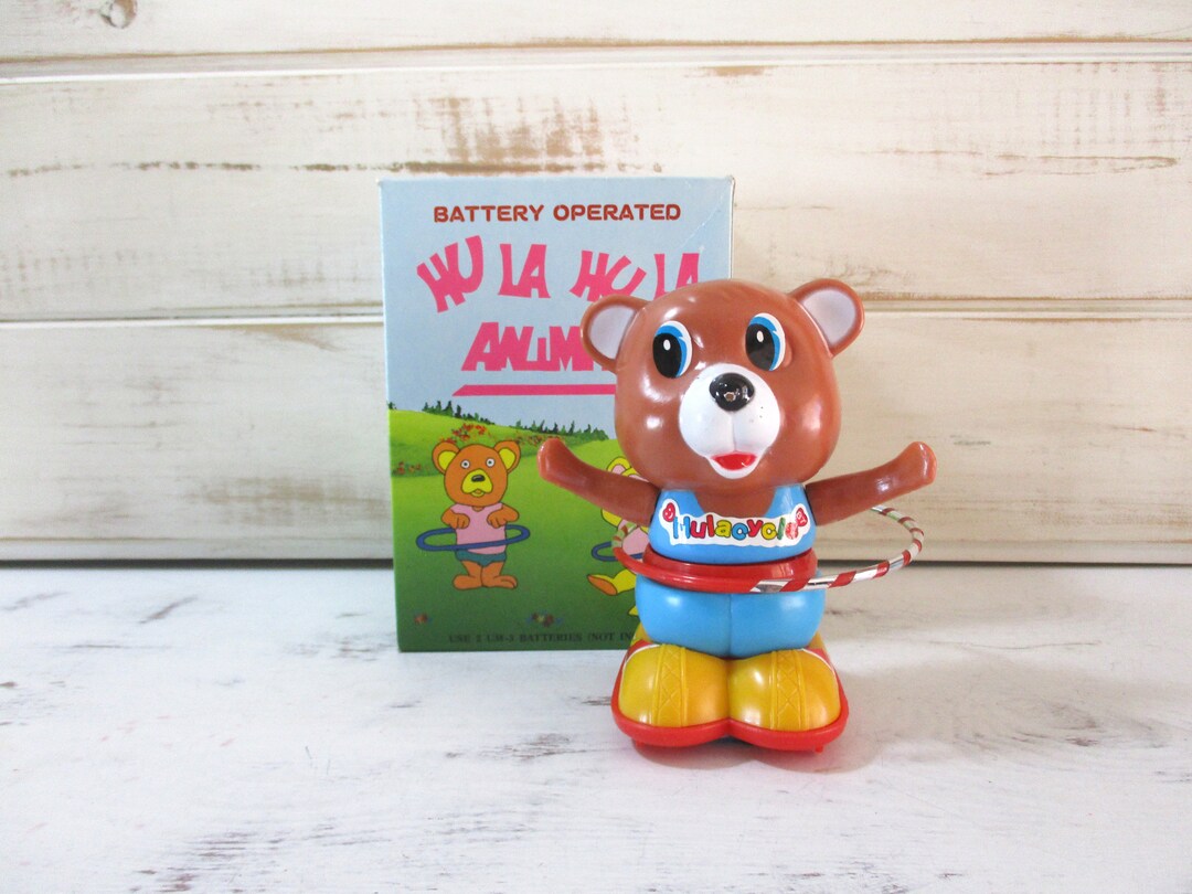 Vintage Hula Hula Bear With Hoop Battery Operated Toy - Etsy