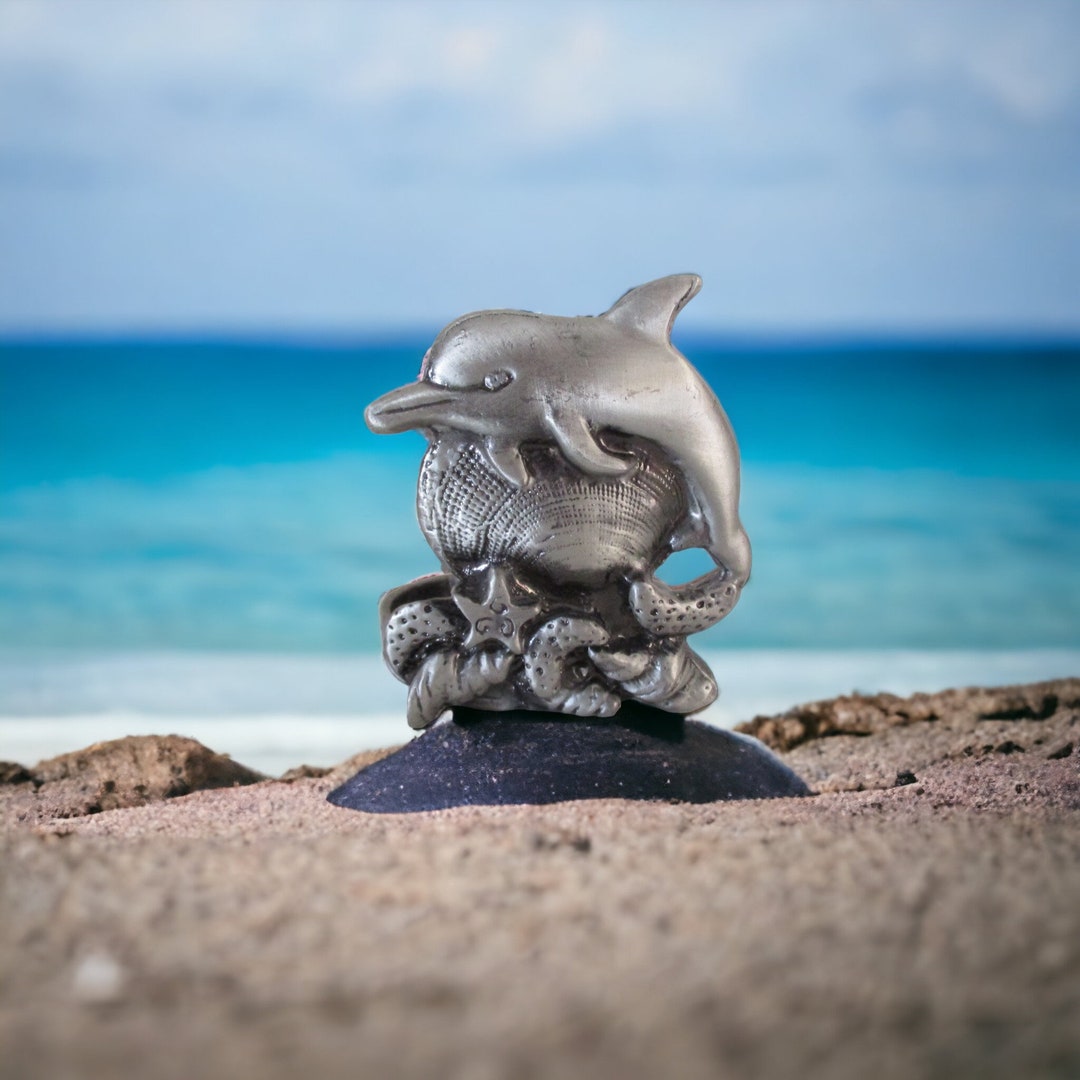 Pewter Ocean Themed Tea Light Candle Holder, Dolphin Tea Light Candle ...