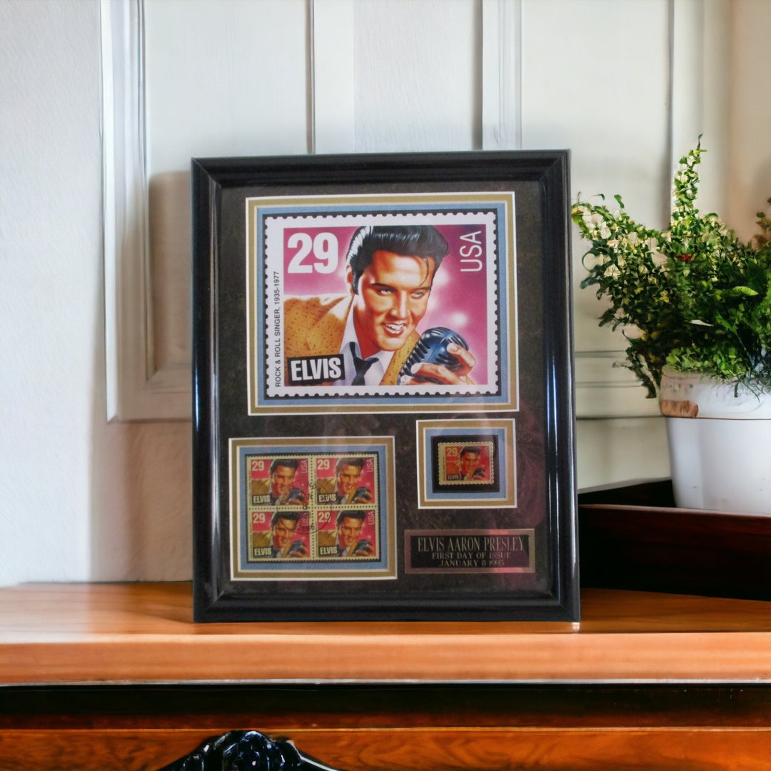 Rare Elvis Aaron Presley First Day of Issue January 8 1993 Framed Stamps With Name Plaque - Etsy