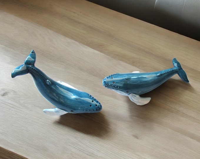Humpback Whale Salt and Pepper Shakers by Wyland China Teal Blue ...