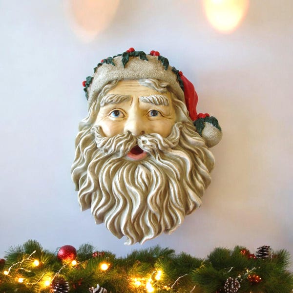 Santa Head Wall Hanging - Etsy
