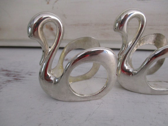 Vintage Wm. A. Rogers Oneida Silverplate Swan Napkin Rings Set - Etsy