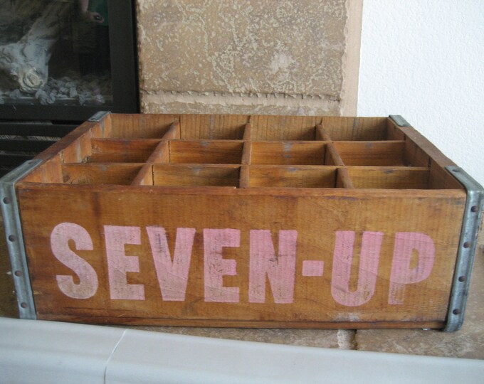Vintage 7 up Wooden Crate - Etsy