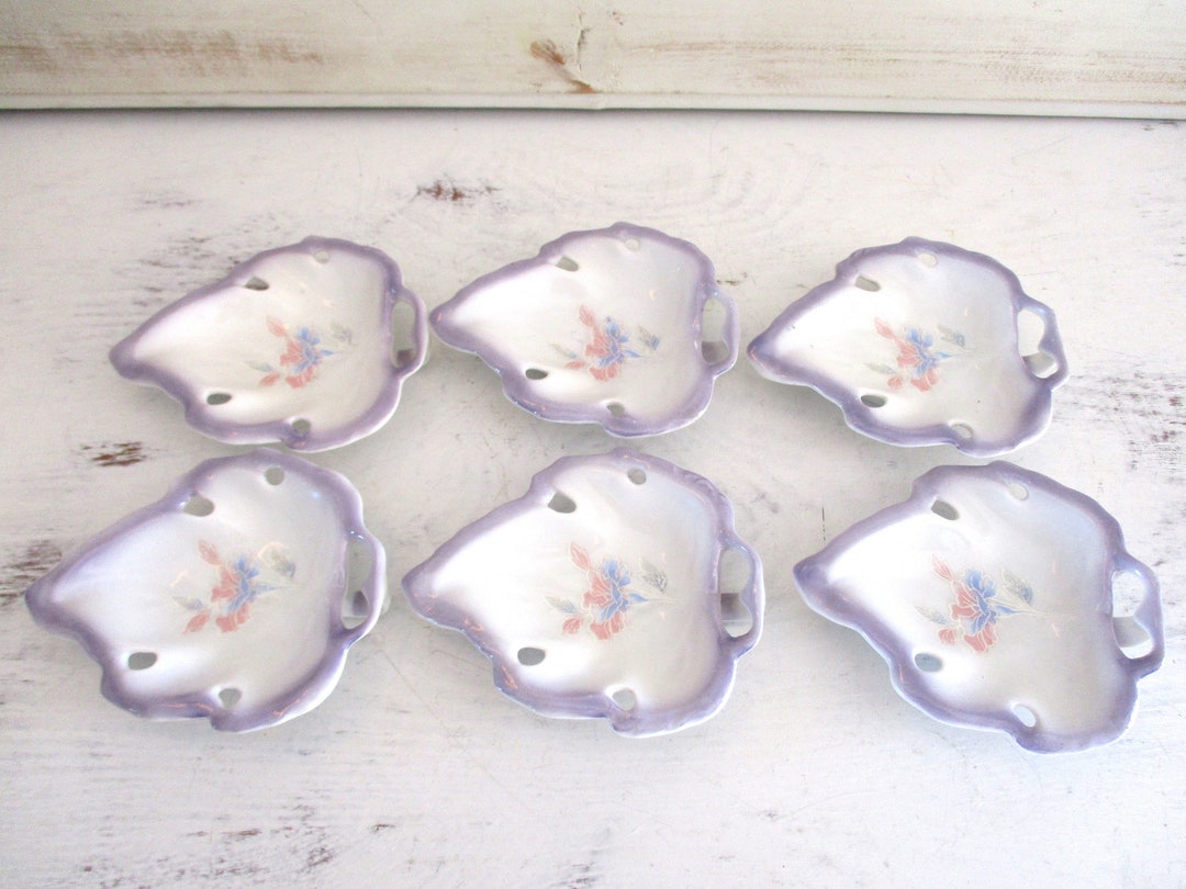 Vintage Stipo Dorohoi Romanian Set of 6 Porcelain Leaf Shaped - Etsy