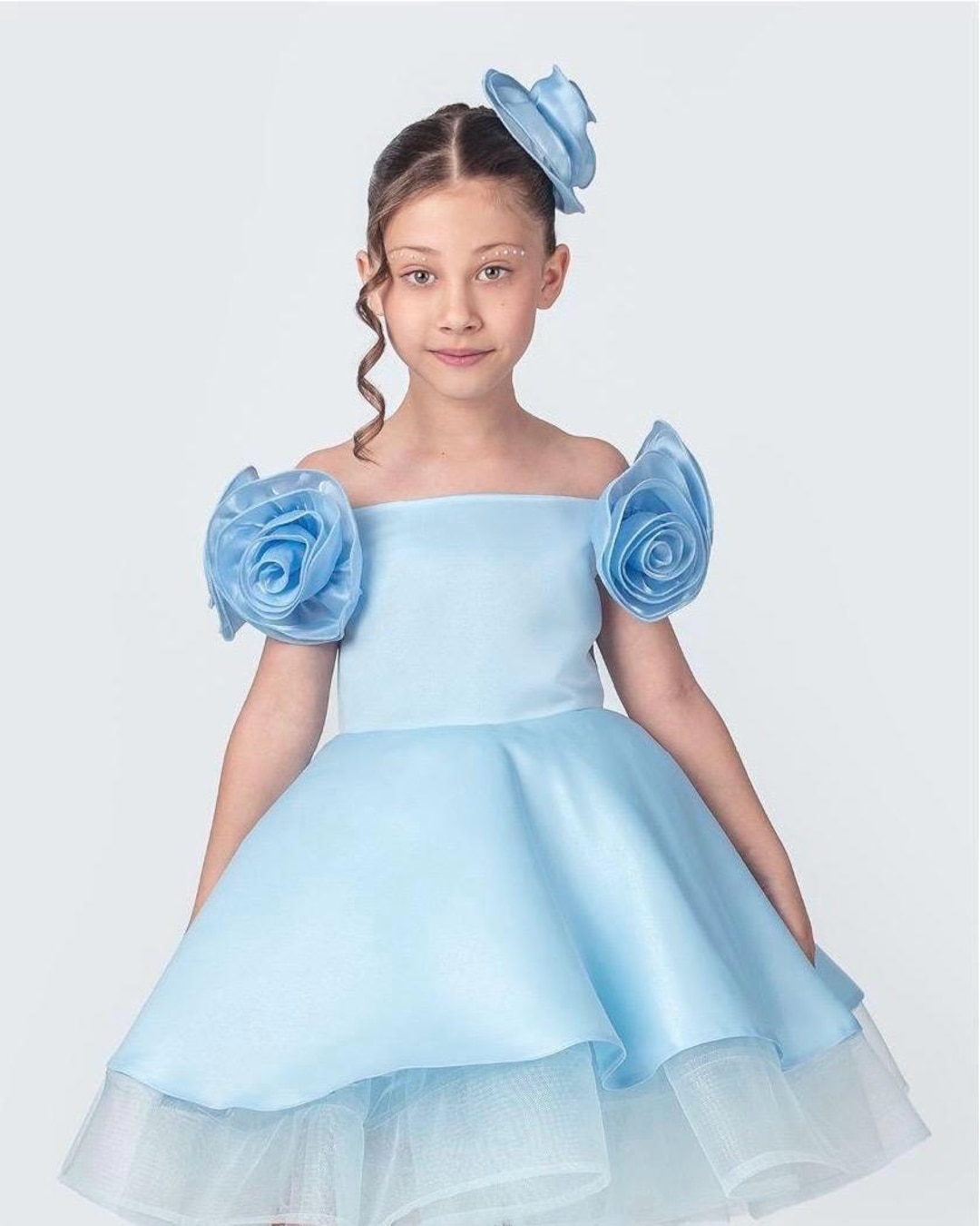 Girls Party Dress With Flower Sleeves – Special Occasion Outfit for ...