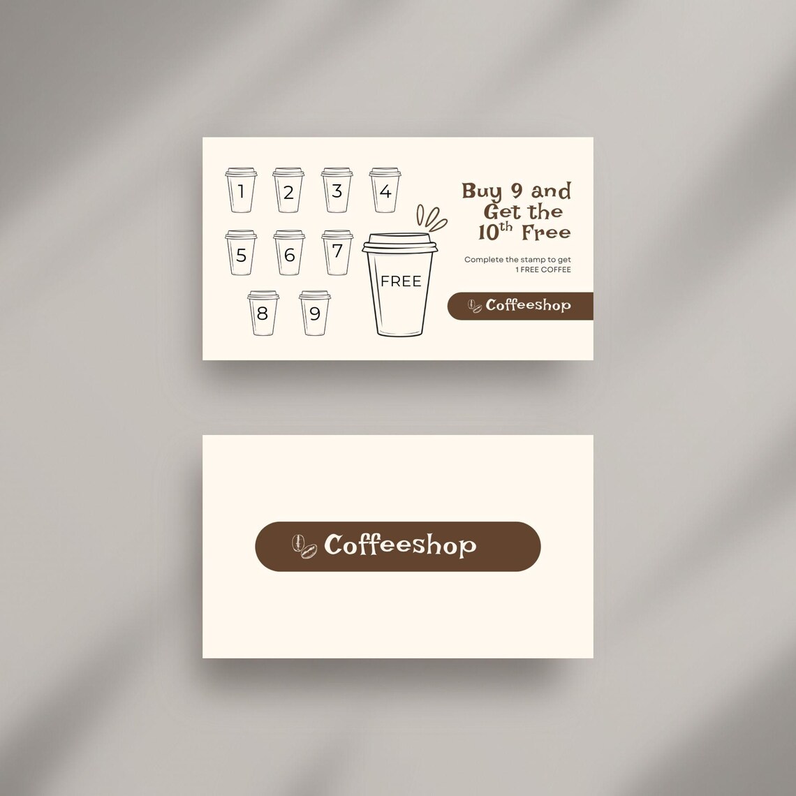 Coffee Shop Loyalty Card Template | Punch Card Reward Card | Buy 9 Get ...