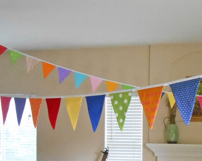 Extra Long Banner With Large Flags/ Fabric Banner by the Yard | Etsy